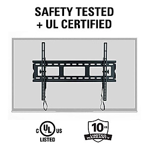 Sanus Universal Low Profile Tilt TV Wall Mount for 37" - 80" LED, LCD & Plasma TVs, Eliminates Glare with 10º of Tilt & Post-Install Adjustments - 3 Step Install - Safety Certified - MLT14-B1