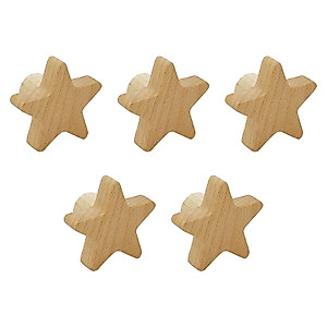 Tsnamay 5Pcs Stars Wooden Wall Hat Peg,Wood Coat Hooks for Hanging Hats,Caps,Bags (5 x Stars)
