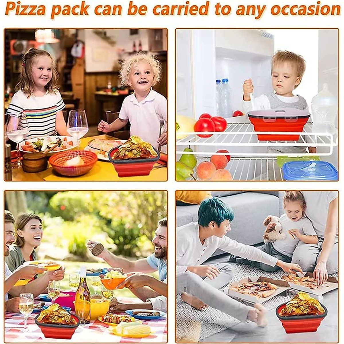 Pizza Storage Container with 5 Microwavable Serving Trays BeinCart