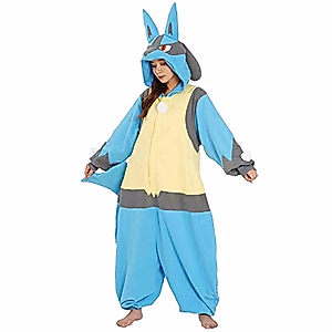 SAZAC Kigurumi - Pokemon - Lucario - Onesie Jumpsuit Halloween Costume- XL Size