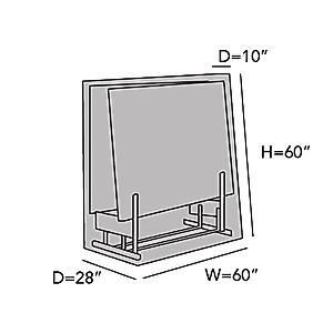 Covermates Upright Ping Pong Table Cover - Indoor/Outdoor Tennis Covers, Heavy Duty Water-Resistant for Foldable Kettler Table, Classic 12-Guage Vinyl, 60W x 28D x 60H, Black