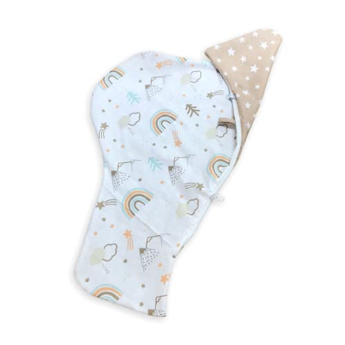 High Chair Cover for IKEA Antilop High Chair,Cotton Cover for Inflatable Cushion, Cushion Cover for High Chairs for Babies and Toddlers, High Chair Accessories, It is Only Cover! (Brown Rainbow)