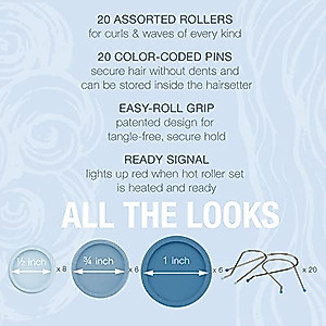Conair Compact Multi-Size Hot Rollers, Blue