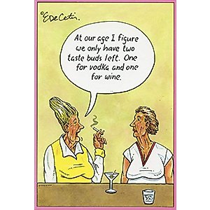 Pictura Taste Buds Vodka Wine Eric Decetis Funny/Humorous Feminine Birthday Card for Her/Woman
