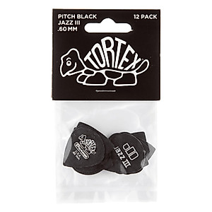 Dunlop Tortex .60mm Jazz III 12 Pack Pitch Black