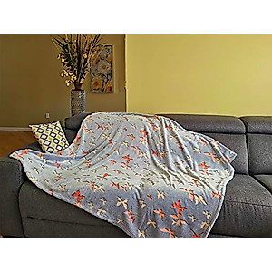 GramVine Glow in Dark Throw Blanket Butterfly Pattern All Season Fleece Blanket Soft Warm Bed Couch Blanket Perfect Gifting for Kids Adults