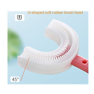 LDHCYGGL USSJ 2PCS Silicone U-Shaped Manual Toothbrushes for Kids, Newest Lovely Children Training Toothbrushes. (6-12 Years)