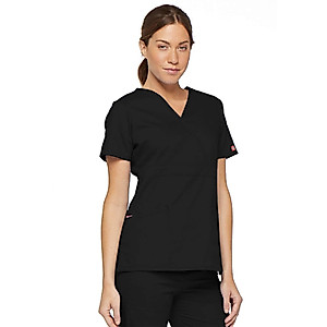 Dickies Women's EDS Signature Mock Wrap Top with Multiple Instrument Loop, Black, X-Large