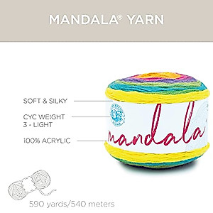 Lion Brand Yarn Mandala Yarn, Multicolor Yarn for Crocheting and Knitting, Craft Yarn, 1-Pack, Gnome