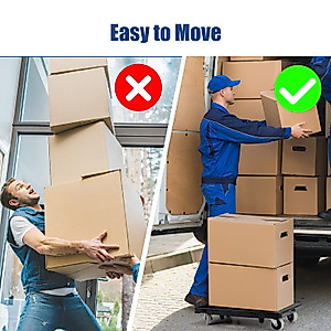 BSTCYZL Furniture Movers with Wheels, Portable Moving Rollers Leg Dollies for Heavy Furniture, 4 Wheels Small Flat Dolly, 440 Lbs Capacity, 2 Pack, Black