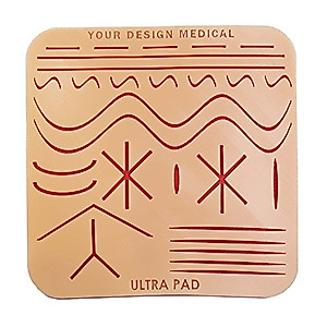 Extra Large UltraPad 3-Layer Suture Pad (8x8") w/ 28 Precut Wounds - Largest Suturing Practice Pad in The World - Handmade in Brooklyn, USA