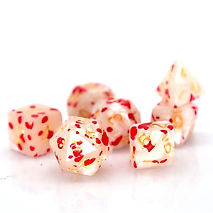 HS 2 Packs Blood Splatter Dice Black and White Dice Polyhedral 7-Die Dice Set for Role Playing Dice Games Polyhedral Dice Set for Dungeon and Dragons MTG RPG D&D D20 D12 D10 D10% D8 D6 D4