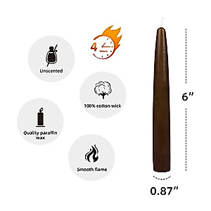 Zest Candle, 6-Inch, Brown 12-Piece Taper Candles, Count