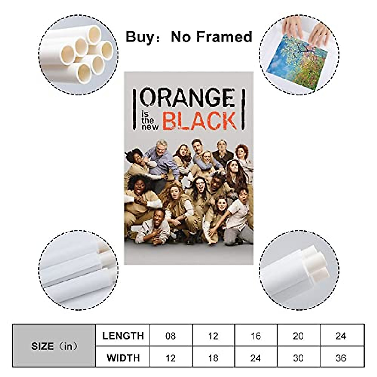 Classic TV Series Posters Orange is The New Black Wall Art (2) Paintings Room Decoration Aesthetic Gifts08x12inch(20x30cm)