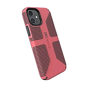 Speck Products CandyShell Pro Grip iPhone 12, iPhone 12 Pro Case, Raspberry Kiss Red/Slate Grey (137602-9240)