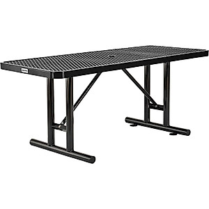 Global Industrial 6' Rectangular Expanded Metal Outdoor Table, Black