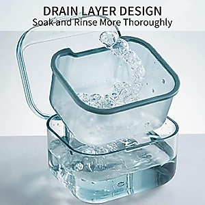 Kumprohu Denture Case - Retainer Box,Denture Cup Holder Case Travel Leak Proof with Lid Waterproof, Denture Retainer Bath Box Storage Soaking Case