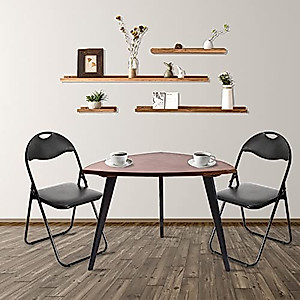 fusehome Padded Metal Folding Chair, 2 PCS Padded Folding Chair, Stackable Chair Dining Room Chairs for Apartment Dining Room Hotel Conference Room, Black