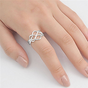 High Polish Bar Knot Puzzle Ring New .925 Sterling Silver Band Size 10