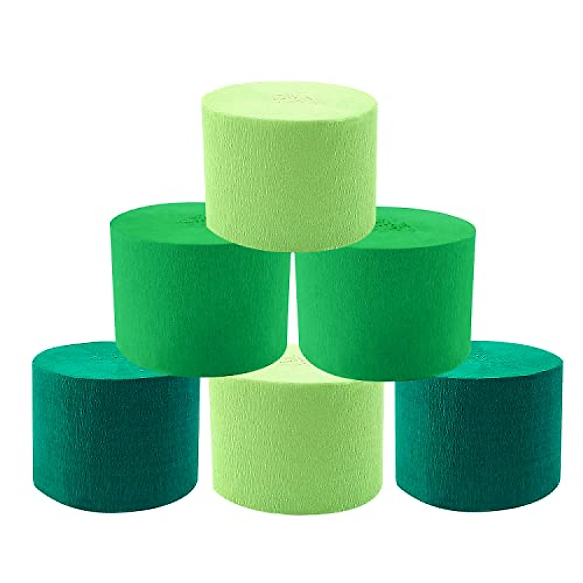 TKEJZu Green Crepe Paper Streamer 492 Feet 6 Rolls Green Crepe Streamers Spring Party Backdrop Decor for Green Theme Birthday Wedding Baby Shower Irish Lucky Day Hanging Party Decoration
