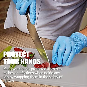 Amozife Nitrile Vinyl Blend Gloves, 4 Mil Powder & Latex Free Non-Sterile Disposable Gloves for Cooking, Cleaning & Food Prep, Medium