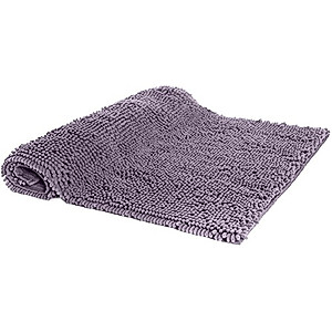 Amazon Basics Non-Slip Microfiber Shag Bathroom Rug Mat, 21" x 34", Lavender