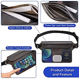 Syncwire IPX8 Waterproof Phone Pouch with Lanyard 2 Pack & IP68 Waterproof Fanny Bag with Adjustable Waist Strap 2 Pack for iPhone Samsung Galaxy and More, Beach Accessories, vacation must haves