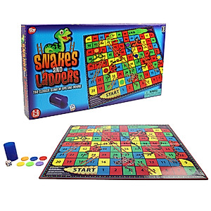 Snakes and Ladders Board Game for All Ages - Fun Family Games Snakes and Ladders for 2-6 Players