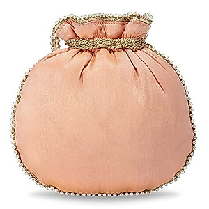 Aheli Indian Potli Bags for Women Evening Bag Clutch Ethnic Bride Purse with Drawstring (P09PCH)
