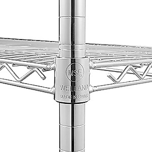 ACLULION 5 Wire Shelving Steel Storage Rack Adjustable Unit Shelves for Laundry Bathroom Kitchen Pantry Closet, Black, 22L x 18W x 71H