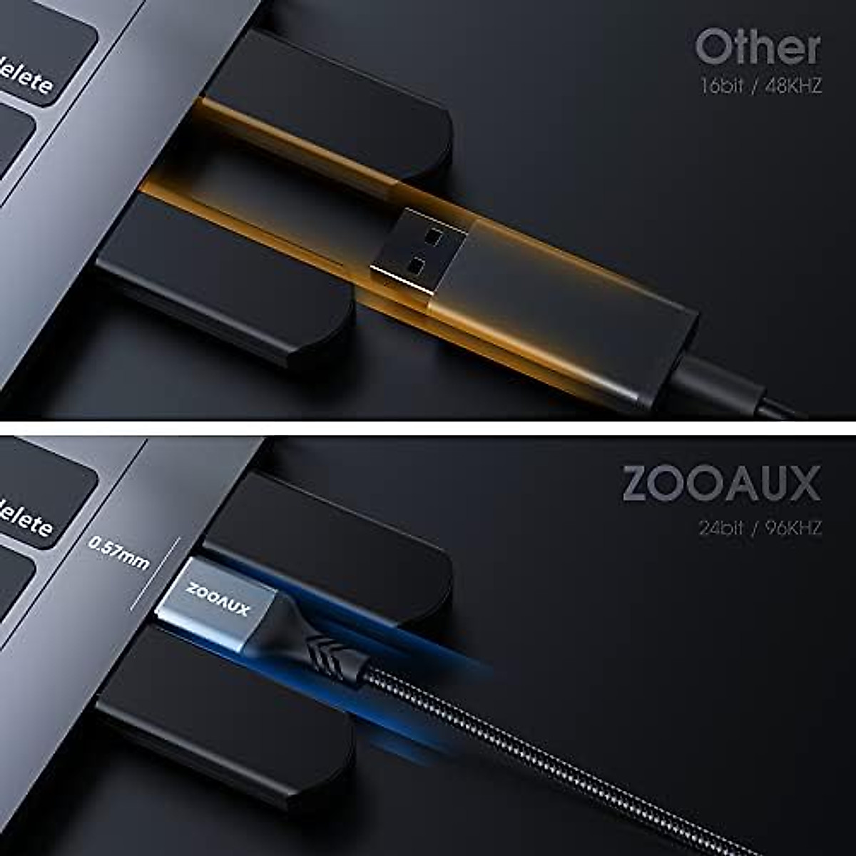 ZOOAUX USB to 3.5mm Jack Audio Adapter,External Sound Card USB-A to Audio Jack Adapter with Aux Stereo Converter Compatible with Headset,PC Windows,Laptop Mac,Desktops,Linux,PS4 PS5 and More (Grey)