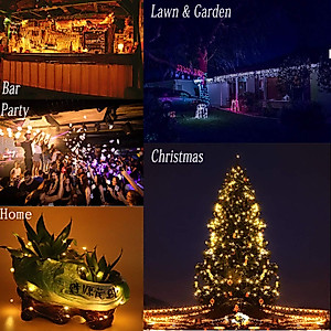 WINBOOM Solar String Lights,100LED Solar Powered Fairy Lights 32.8FT 8 Modes Waterproof Copper Wire Solar Decorative Lights Indoor Outdoor for Garden Yard Xmas Party Wedding Decorations(Warm White)