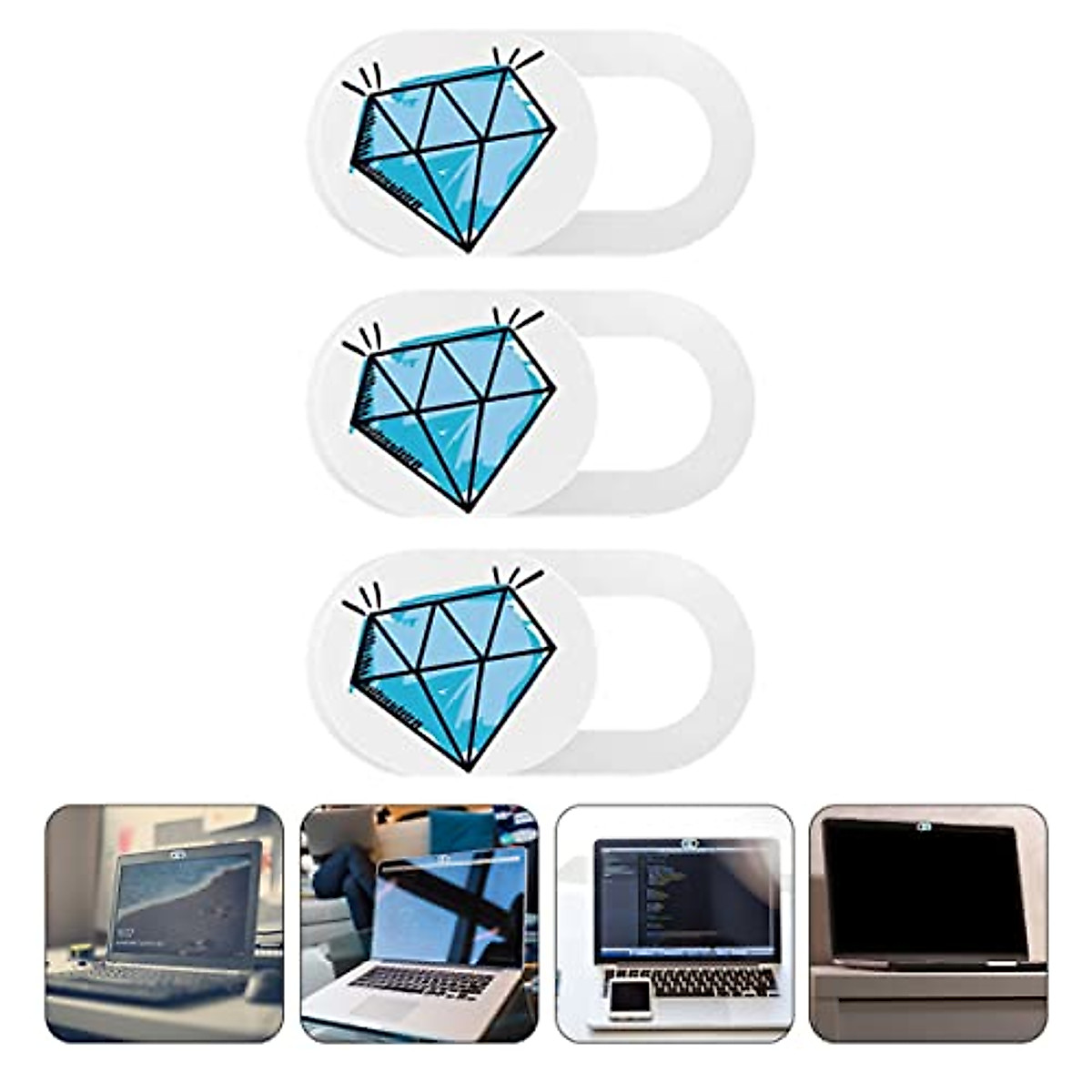 SOLUSTRE Computer Camera Computers Laptops 6 pcs Laptop Webcam Webcam Cover Sticker Blocker for Laptop Webcam Metal Camera Cover Slide Cover Webcam Privacy White Slides Pc Camera