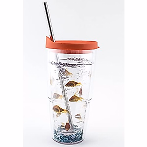 2 Stainless Steel Straws Compatible With Tervis Tumbler 24 oz Travel Insulated Clear Drinking Cup Lid CocoStraw Brand