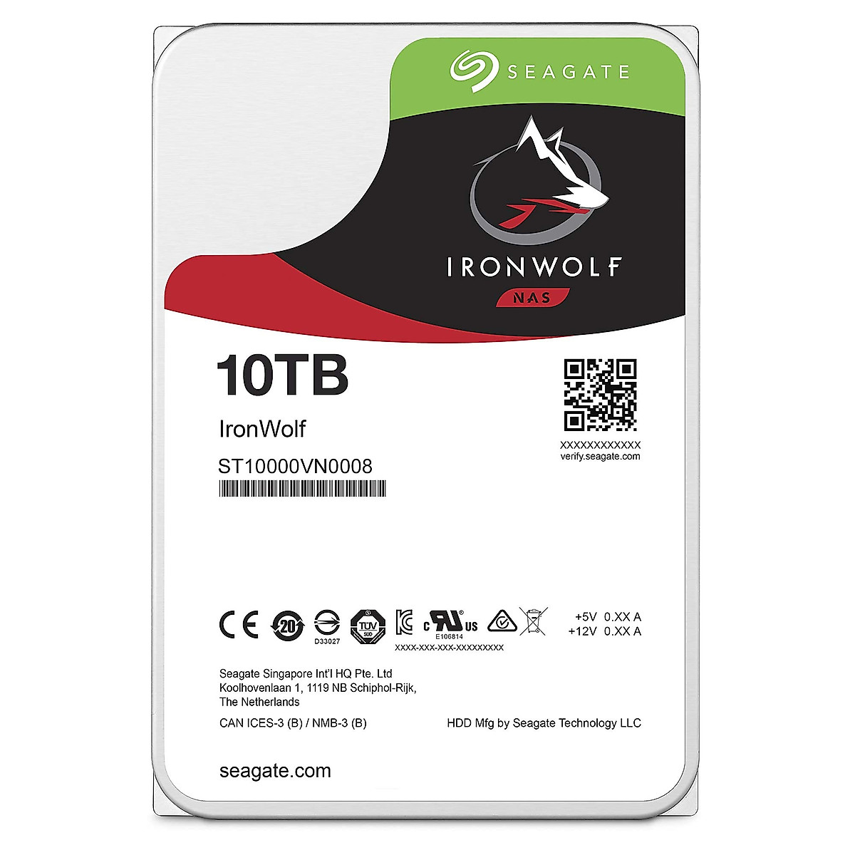 Seagate IronWolf 10TB NAS Internal Hard Drive HDD – CMR 3.5 Inch SATA 6Gb/s 7200 RPM 256MB Cache for RAID Network Attached Storage, with Rescue Service (ST10000VN0008) (Renewed)