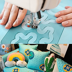 Meander Quilting Templates,Free Motion Quilting Template,Arcylic Quilting Templates Rulers,Transparent Quilting Templates for Industrial and Domestic Sewing Machines