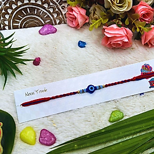 AKRITSANS Evil Eye Rakhi for Brother & Bhabhi – Lucky Rakhi Thread for Bhai Bhabhi Bhaiya | Raksha Bandhan Rakhi Dora Bracelet for Bro, Sister | Indian Traditional Festival