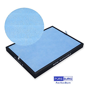 PUREBURG Replacement Filter Compatible with Membrane Solutions MSA3 MSA3S MSA3W MSA3-W Air Purifiers,2-Pack H13 HEPA Activated Carbon 3-Stage Filtration