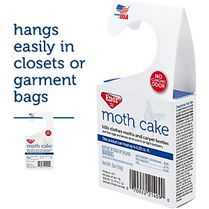 Enoz Moth Cakes – 8 Pack – Easily Hangs in Closets & Garment Bags – Kills Clothes Moths, Carpet Beetles, Eggs & Larvae – Treats 6.25 Cubic Feet