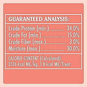 TEMPTATIONS Meaty Bites, Soft and Savory Cat Treats, Salmon Flavor, 4.12 oz. Pouch