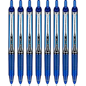 PILOT Precise V7 RT Refillable & Retractable Liquid Ink Rolling Ball Pens, Fine Point (0.7mm) Blue, 8-Pack (15343)