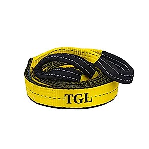 TGL 2 inch, 20 Foot Tow Strap with Reinforced Loops 10,000 Pound Capacity