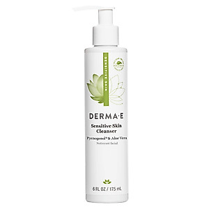 Derma E Sensitive Skin Cleanser – Gentle, Unscented Cleansing Face Wash – Soothing Facial Cleanser with Pycnogenol and Aloe Vera - Reduces Redness and Irritation, 6 fl oz
