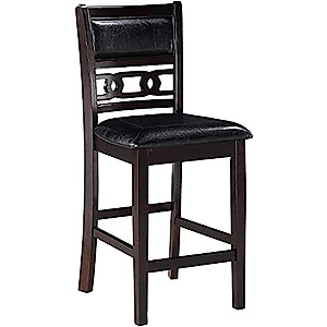 New Classic FURNITURE Gia 5-Piece Table with Four Chairs, Inch, 42" Counter Set, Ebony