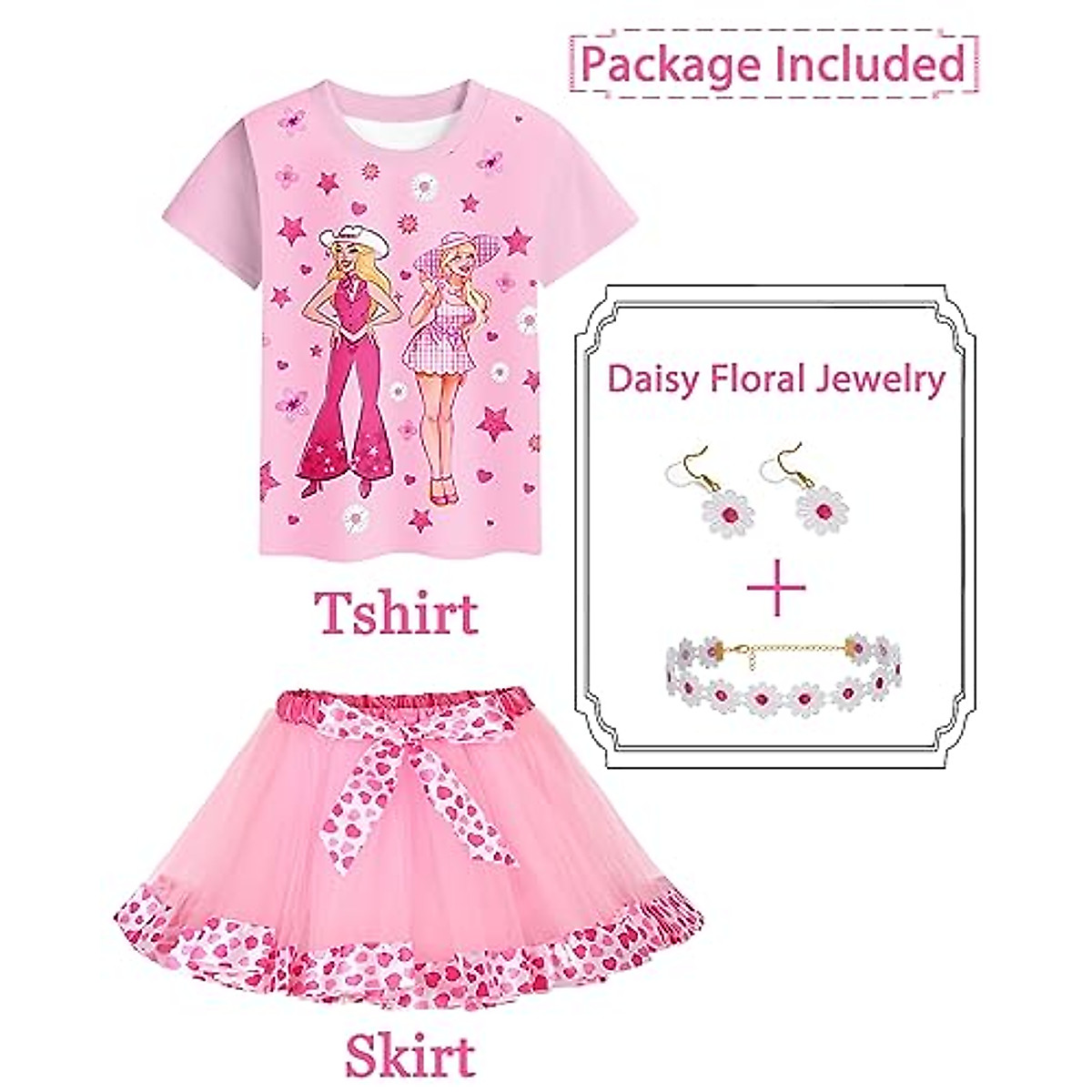 QUJQOM Costume Outfit Girls Kids Birthday Princess Tutu Dress with Necklace Earring QM032XL