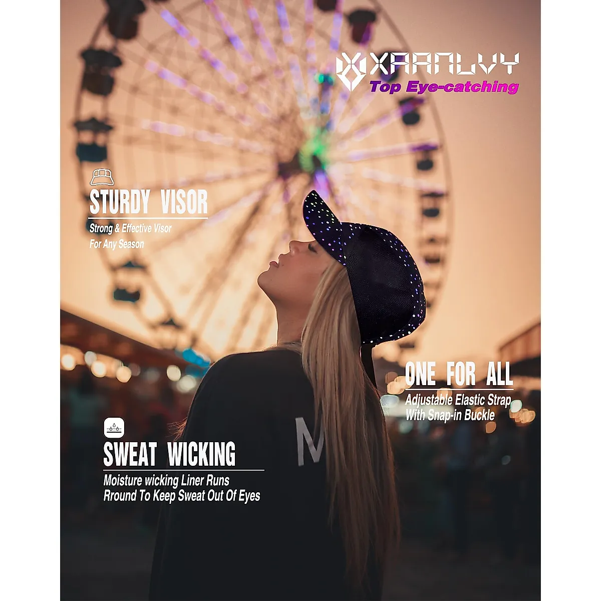 Women Quick Drying Baseball Cap Sun Hats Mesh Lightweight UV Protection for Outdoor Sports - Polka Dot Black