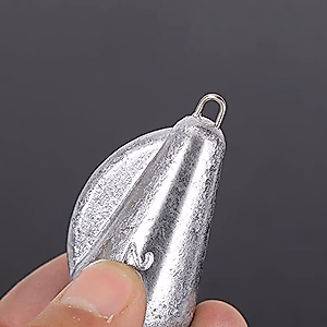LINFFSTR 5Pcs Fishing Lead Sinkers with Fin Sea Fishing Weights with Weight Scale Fishing Drop Sinkers Carp Fishing Tackle Fish Casting Tool 60g 80g 100g 120g 150g 200g 250g 300g (Size : 300g)