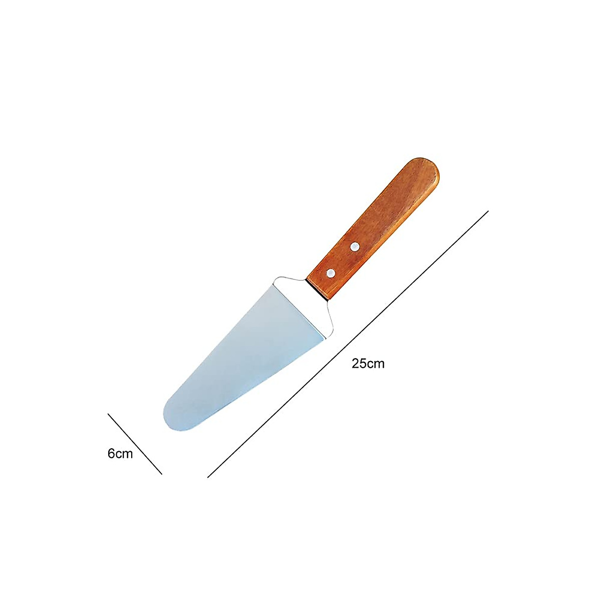 1 Piece Pie Server Stainless Steel Pie Server Shovel Cake Holder Transfer Triangular Transfer Spade Spatula Baking Server Shovel with Wooden Handle