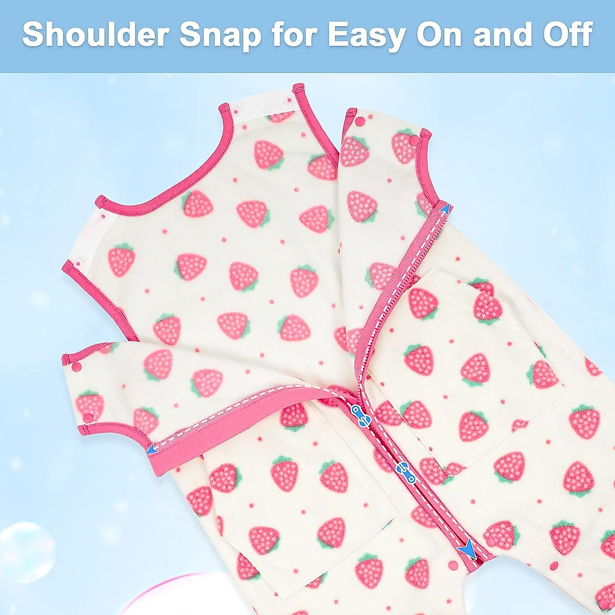 MOEMOE BABY Toddler Sleeping Sack Fleece Sleep Sack with Feet 1.0 Tog Sleep Sack with Legs Sleeveless Wearable Blanket Baby