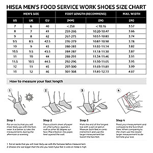 HISEA Non Slip Shoes for Men Slip Resistant Work Shoes Men's Food Service Chef Nursing Walking Shoes for Kitchen Restaurant Size 10.5 Black